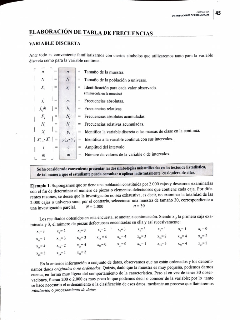 Elaboración de Tablas de Frecuencias | PDF | Datos | Muestreo (Estadísticas)