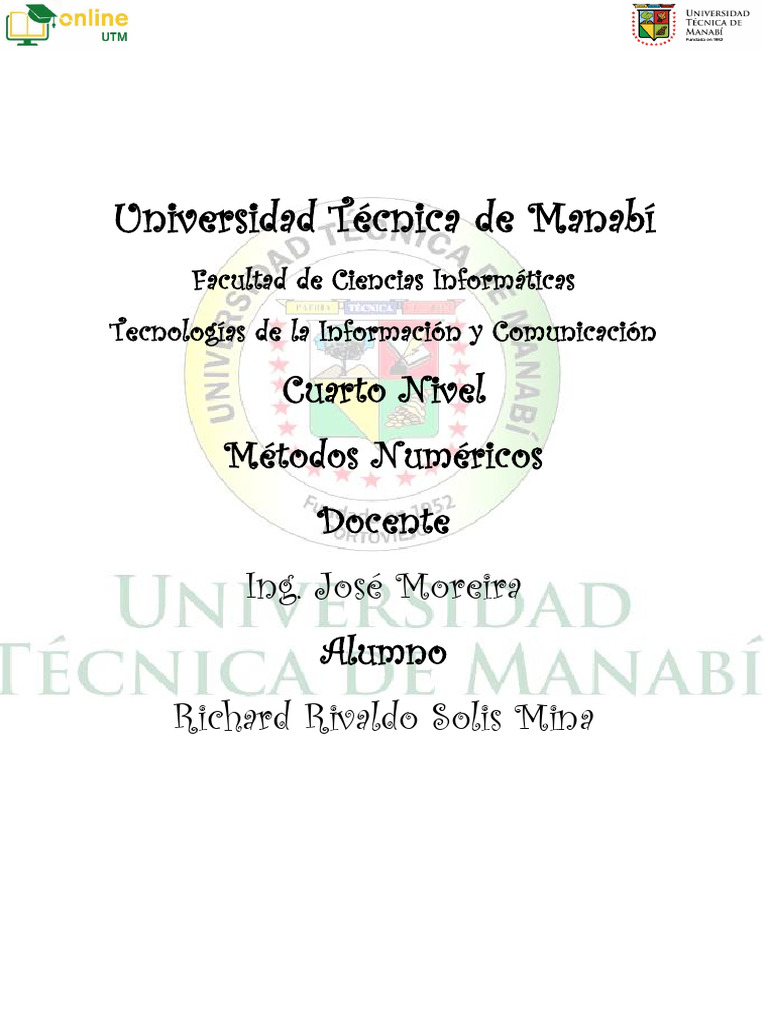 Resumen Metodos Numericos Descargar Gratis Pdf Derivado Ecuaciones