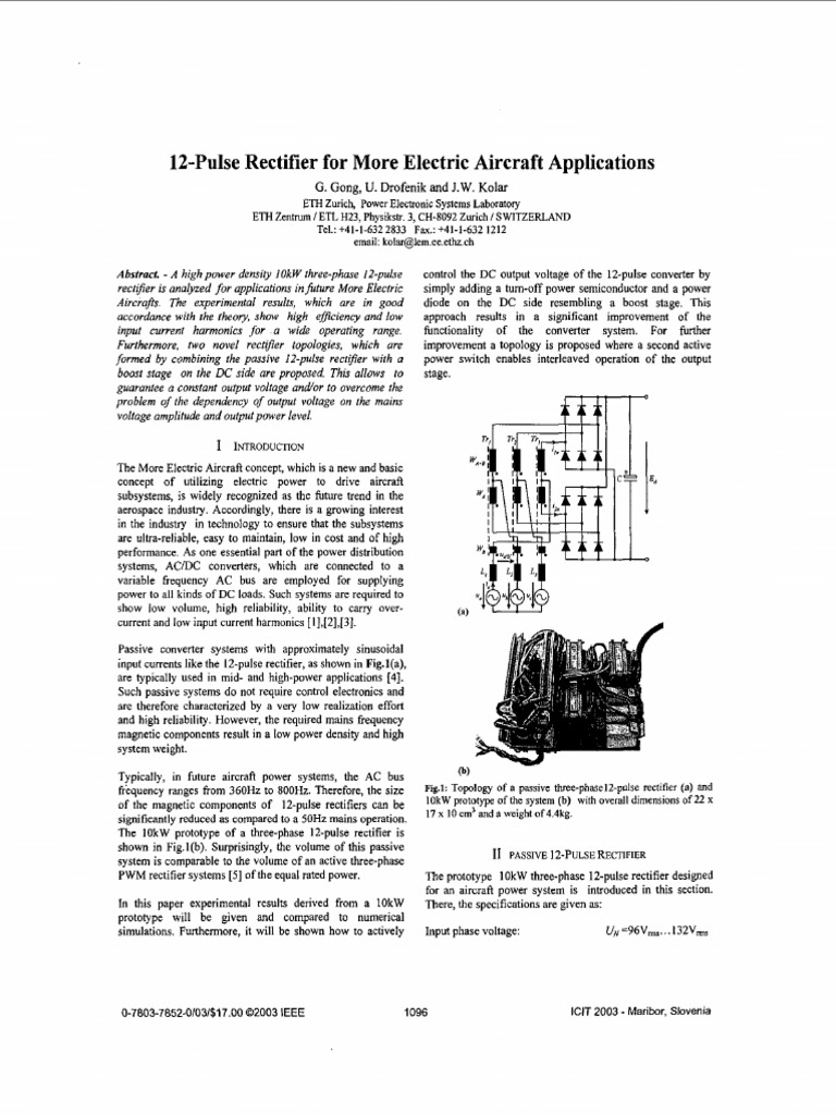 12pulse Rectifier For More Electric Aircraft Applications | PDF ...
