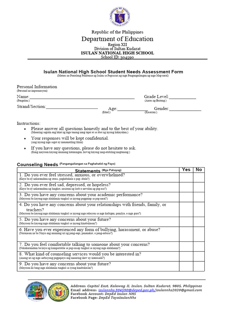 Needs Assessment569 | PDF