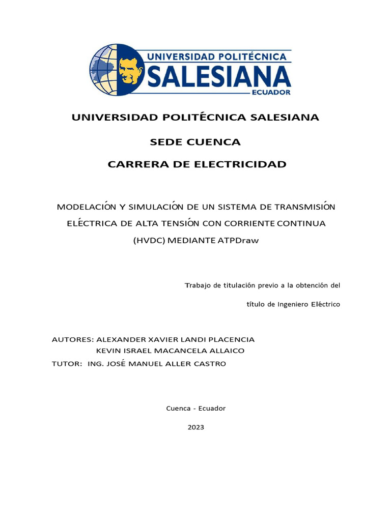 Simulación HVDC con ATPDraw | PDF | Corriente continua de alto voltaje ...