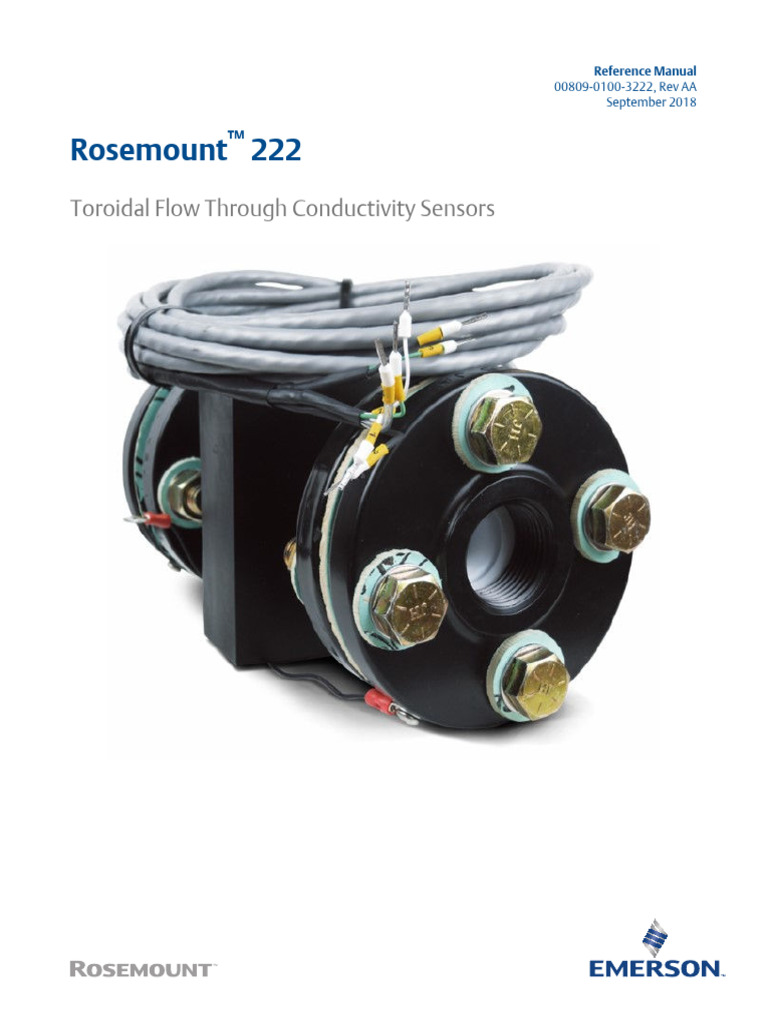 Manual 222 Toroidal Flow Through Conductivity Sensor Rosemount en 70738 ...
