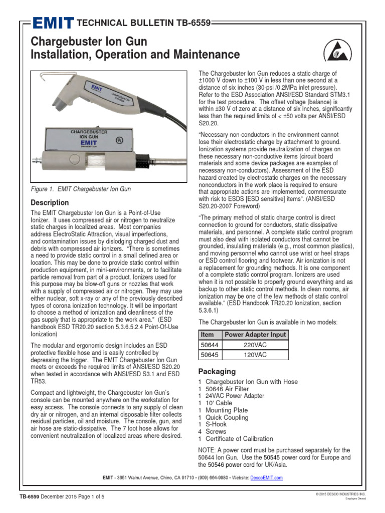 TB 6559 | PDF | Electrostatic Discharge | Physical Sciences