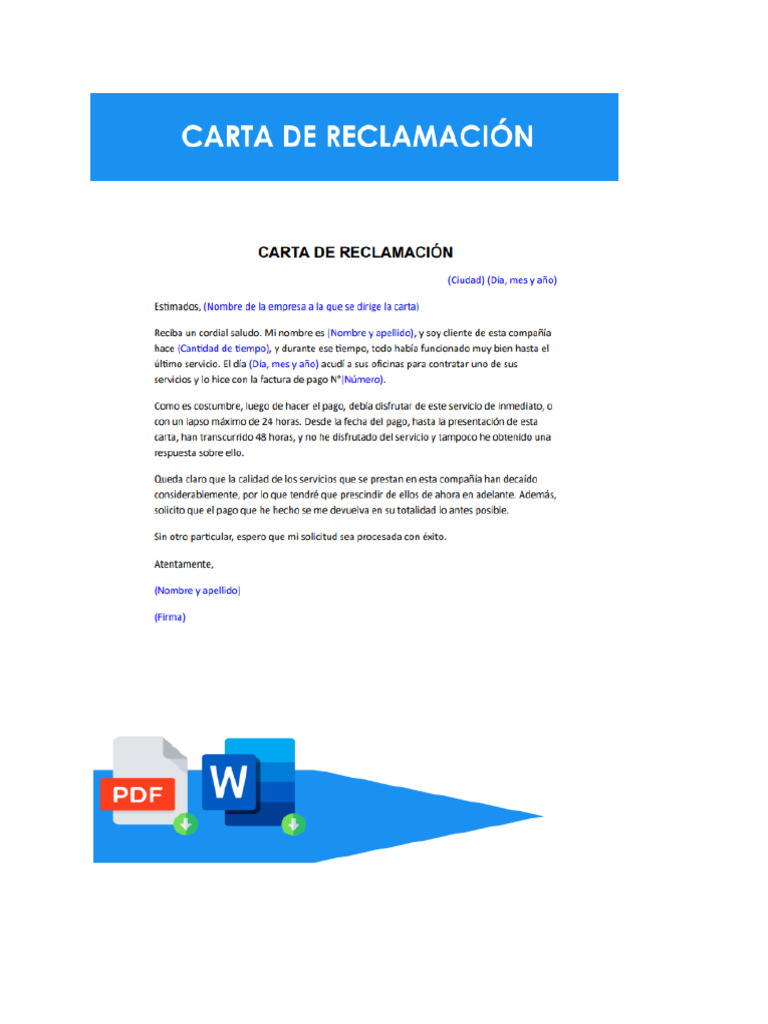 Modelo Carta de Reclamo de Servicio2024 | PDF