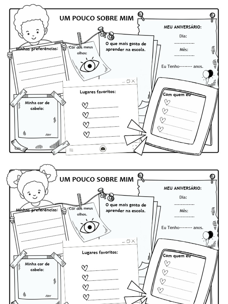 Fichas Um Pouco Sobre Mim | PDF