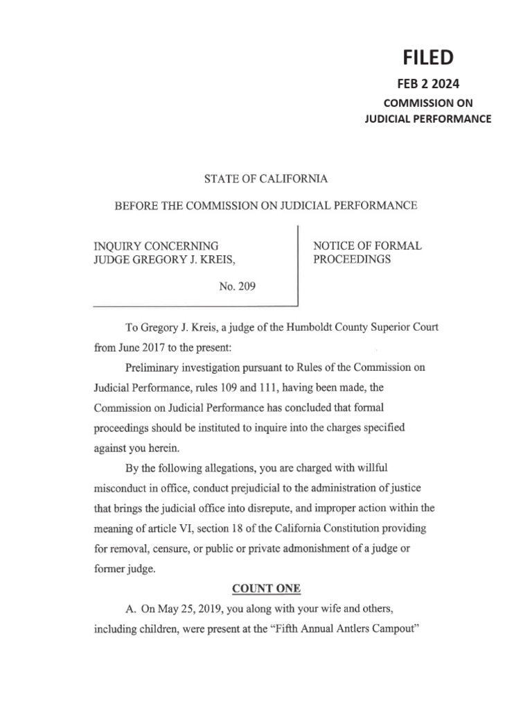 Gregory Kreis Notice of Proceedings | PDF | Judicial Disqualification ...
