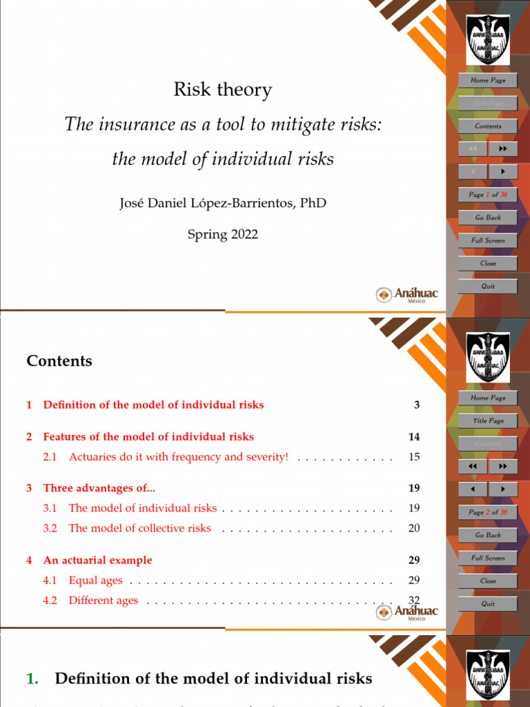 Risk Theory The Insurance As A Tool To Mitigate Risks: The Model of ...