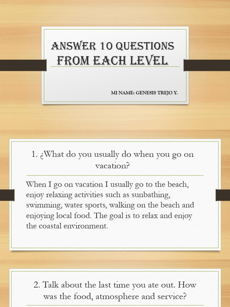Answer 10 Questions Genesis Trejo | PDF | Cost Of Living