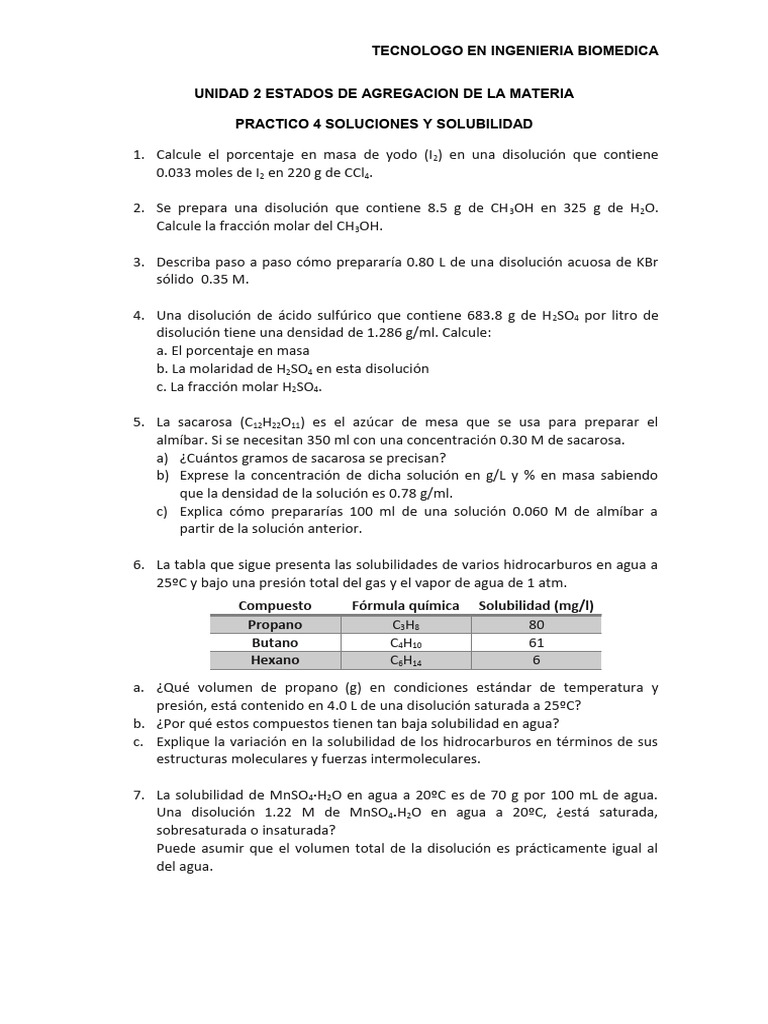 Soluciones y Solubilidad en Química | PDF | Solubilidad | Concentración
