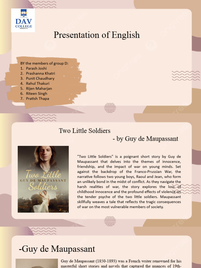 Two Little Soldiers | PDF | Guy De Maupassant