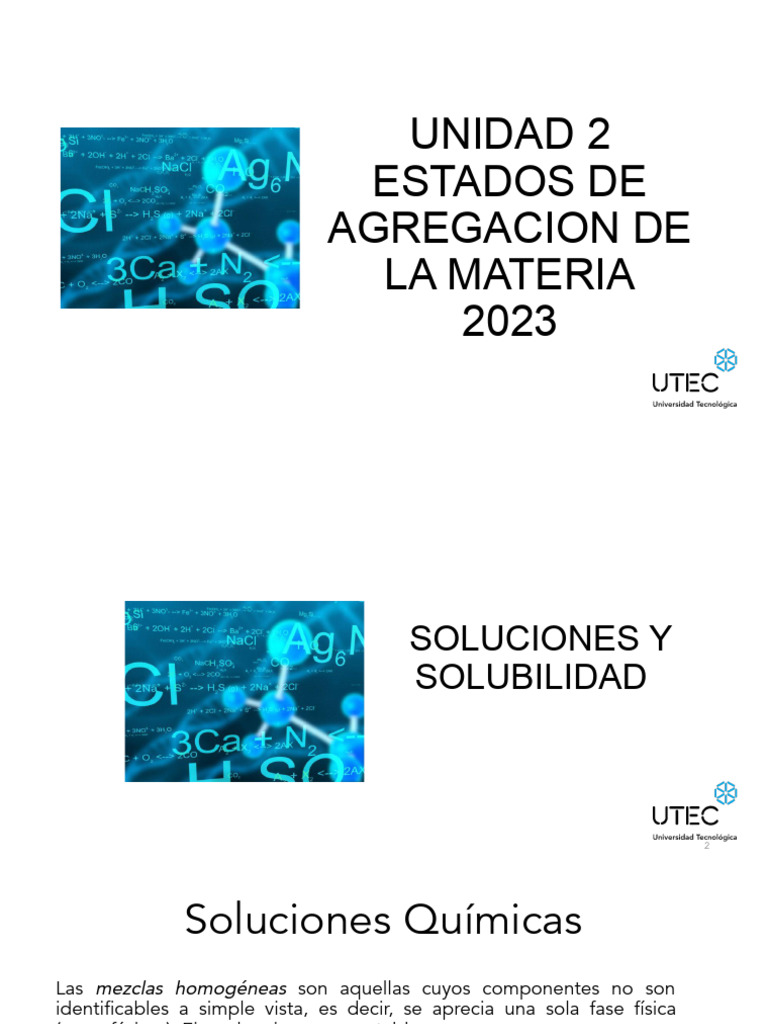 Teórico 4 Soluciones 2023 | PDF | Concentración | Solubilidad