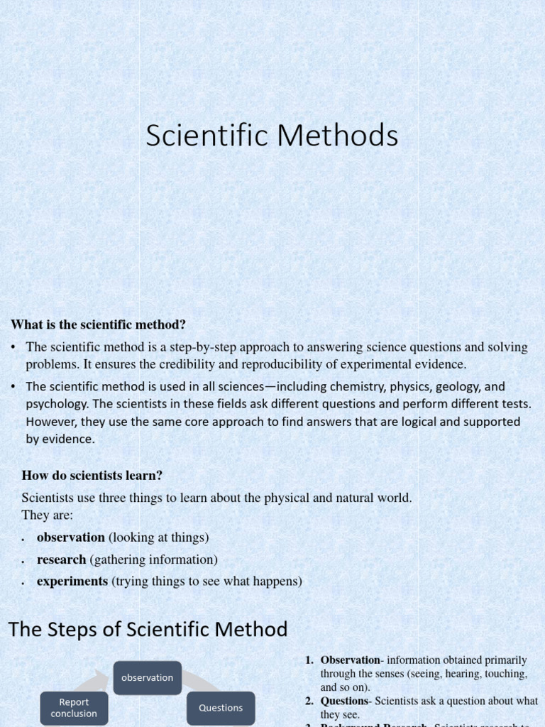 Scientific Methods | PDF | Experiment | Scientific Method