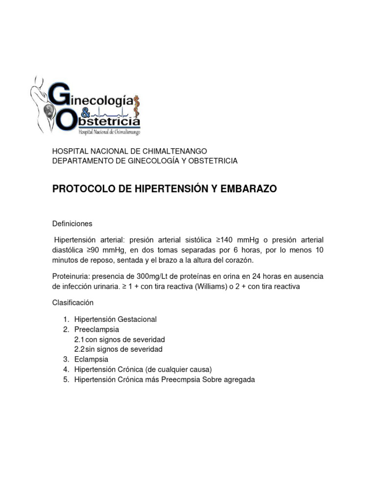 Protocolo Hta y Embarazo | PDF | Hipertensión | El embarazo