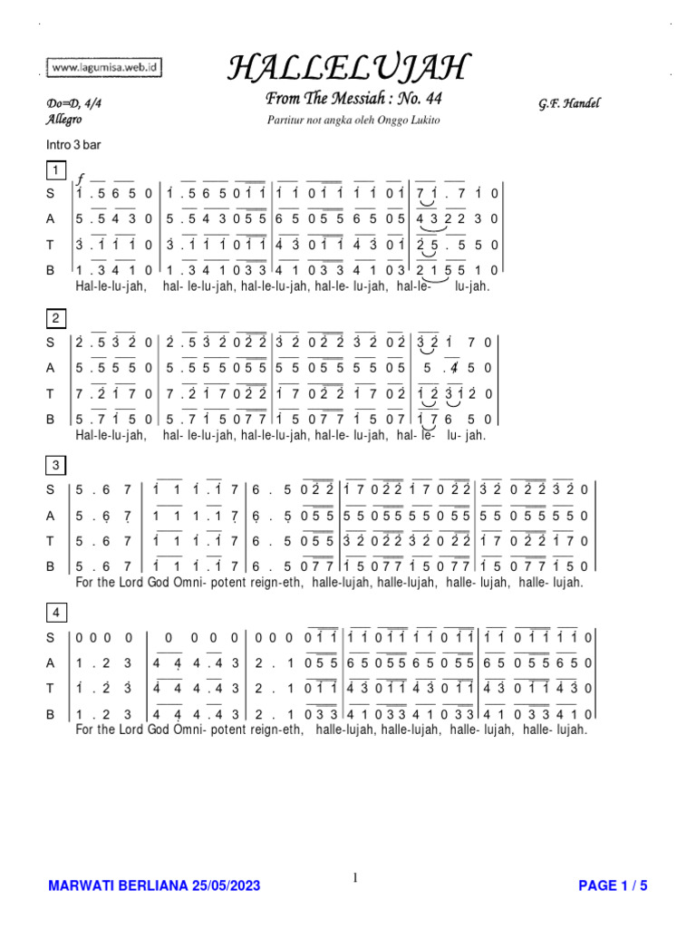 Hallelujah (GF Handel) | PDF | Ketuvim | Wisdom Literature