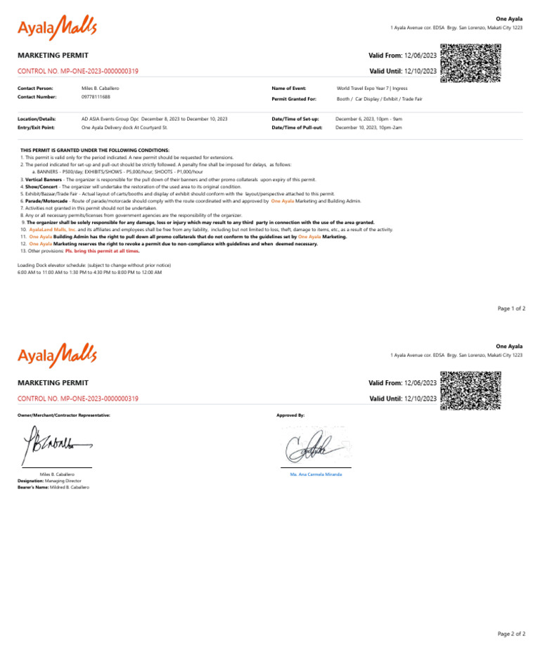 Marketing Permit - MP-ONE-2023-0000000319 | PDF | Justice | Crime ...