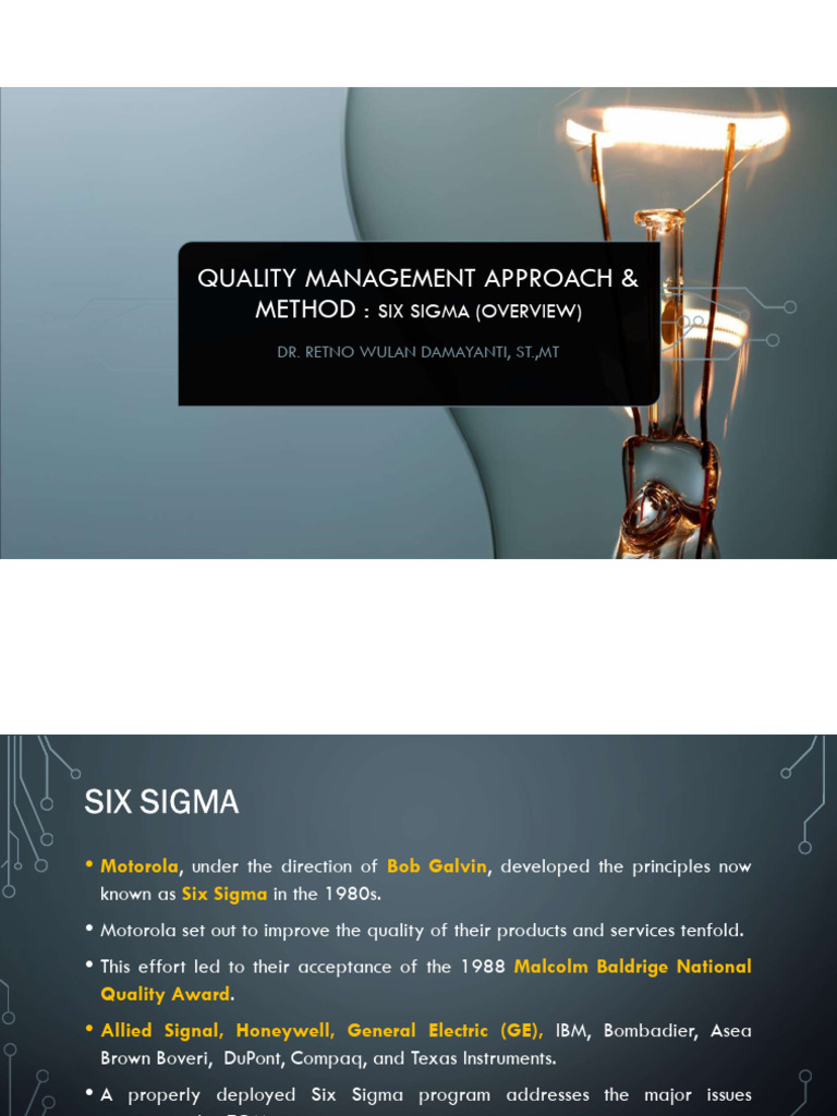 Quality Management Approach and Method Six Sigma | PDF | Six Sigma ...