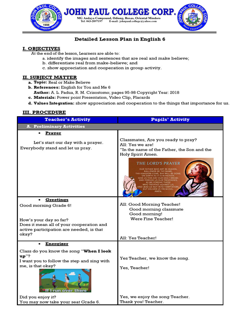 LP. COT FORMAT GRADE 6 | PDF