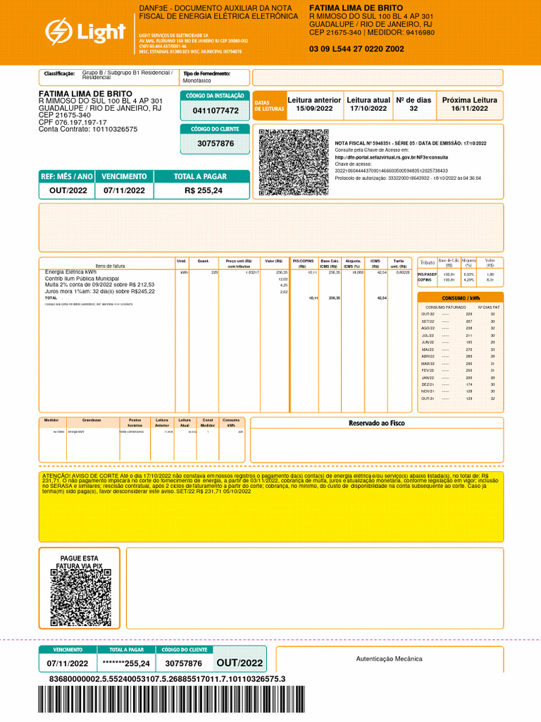 FaturaIndividual 20221205 052705 | PDF | Business