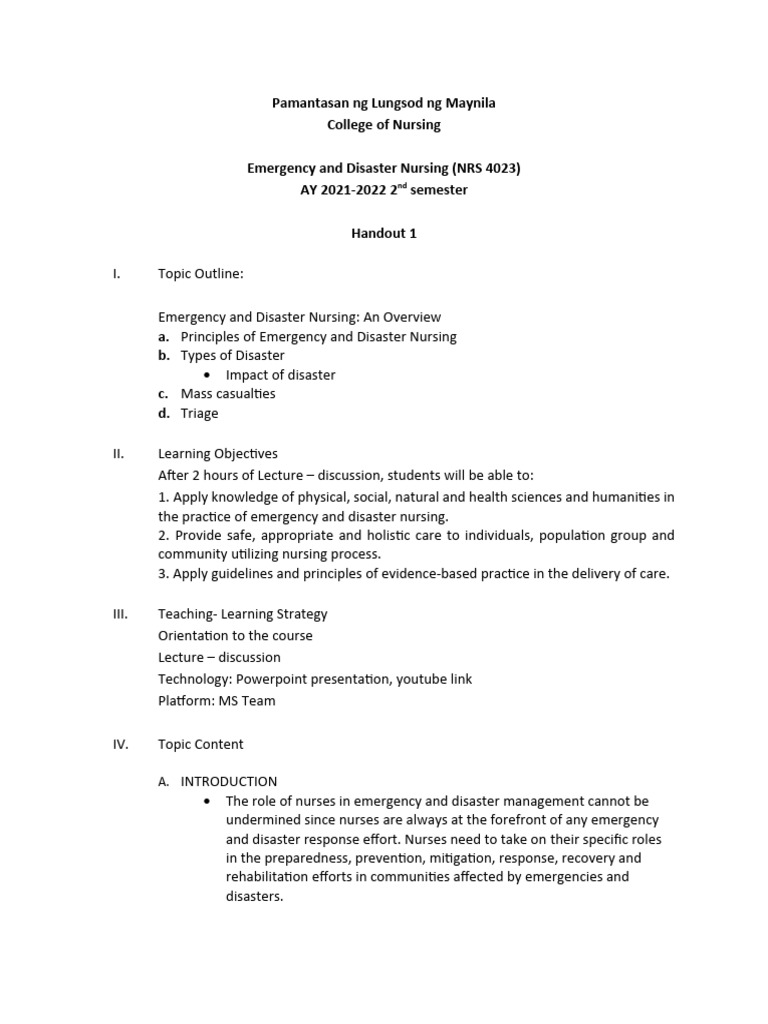 EDN - Lec 1 Introduction For Students 2 | PDF | Natural Disasters ...