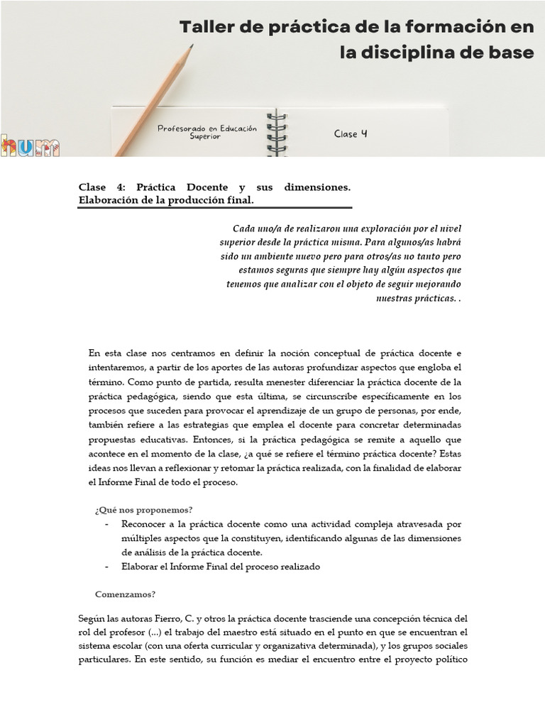 Clase 4 | PDF | Maestros | Enseñando