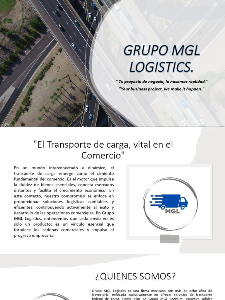 Presentacion G.MGL Logistics 2024 | PDF | Calidad (comercial) | Transporte