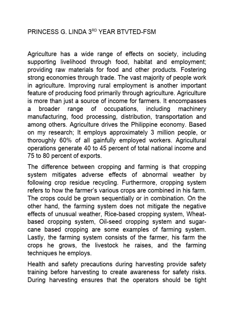 Draft Essay | PDF | Agriculture | Livestock