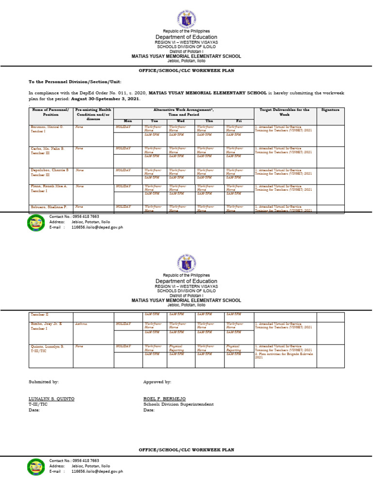 SEPTEMBER 2021 OWWP Matias Yusay MES | PDF | Behavior Modification ...
