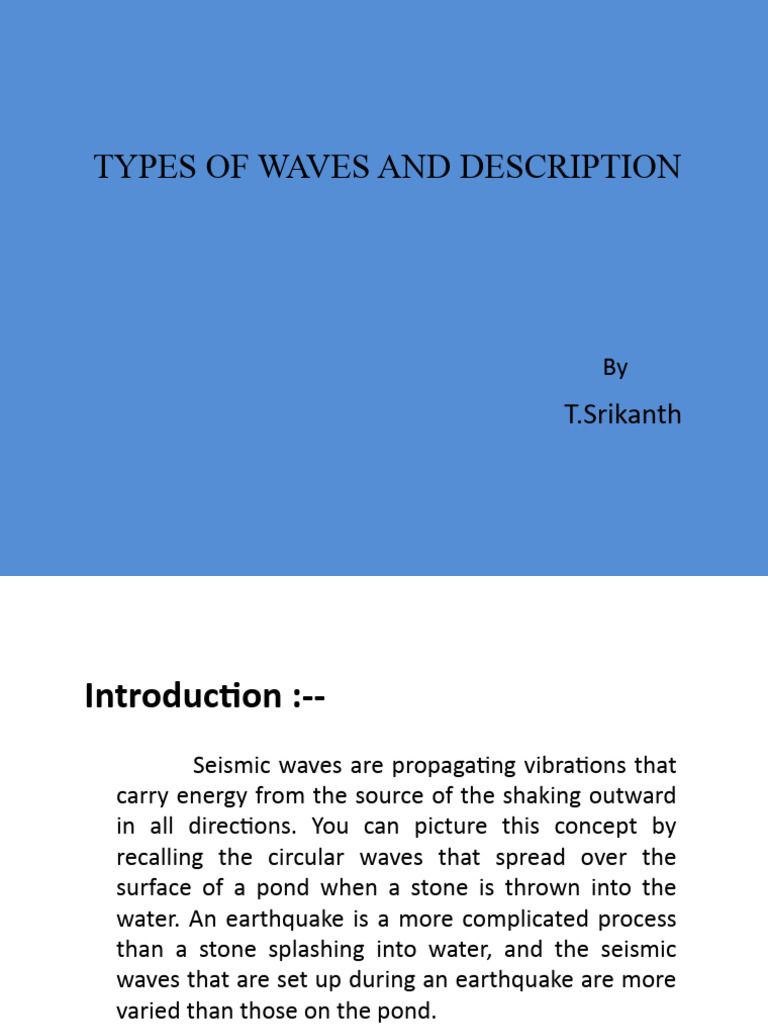Types of Waves | PDF | Waves | Earthquakes