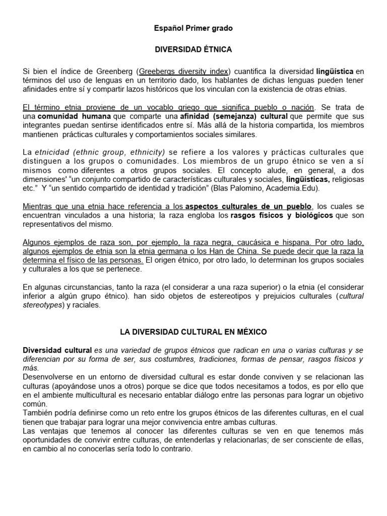 Diversidad Étnica y Cultural en México | PDF | Interculturalidad | Raza ...