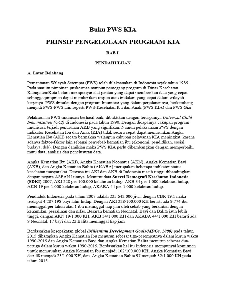 Buku PWS KIA Bab II | PDF | Kesehatan Holistik