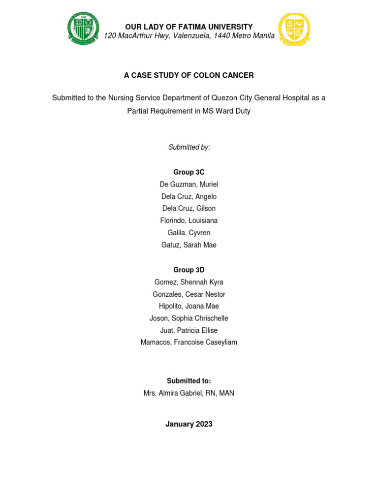 Colon Cancer Case Study | PDF | Colorectal Cancer | Large Intestine