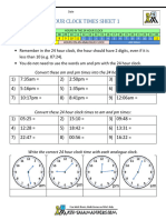 12-24 Hour Clock Conversion Worksheets | PDF