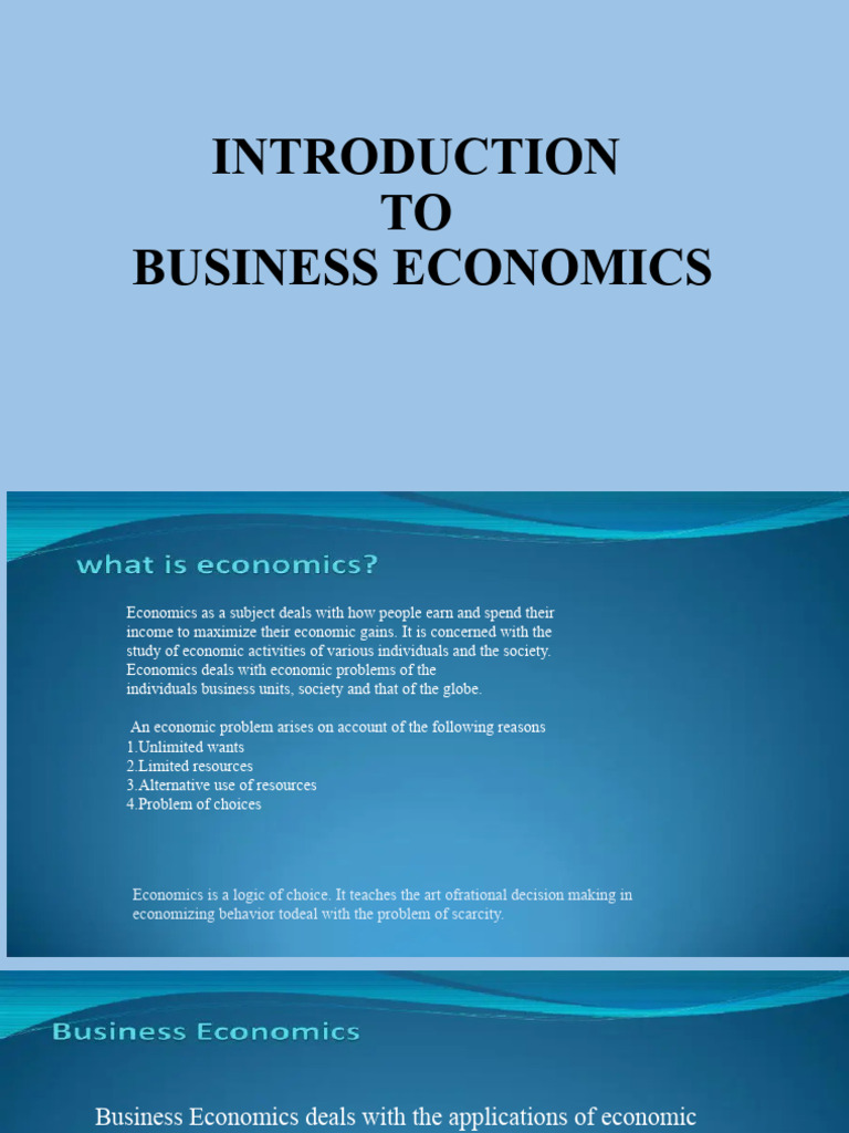 Week 1 Introduction To Business Economics | PDF | Economics ...