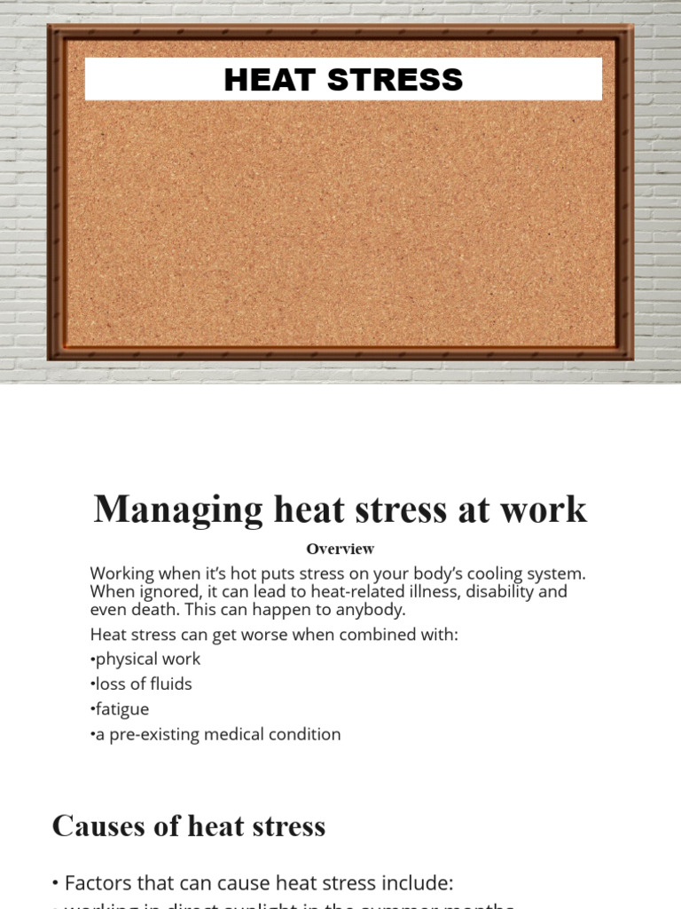 Managing Heat Stress at Work-Safety Presentation | Download Free PDF ...