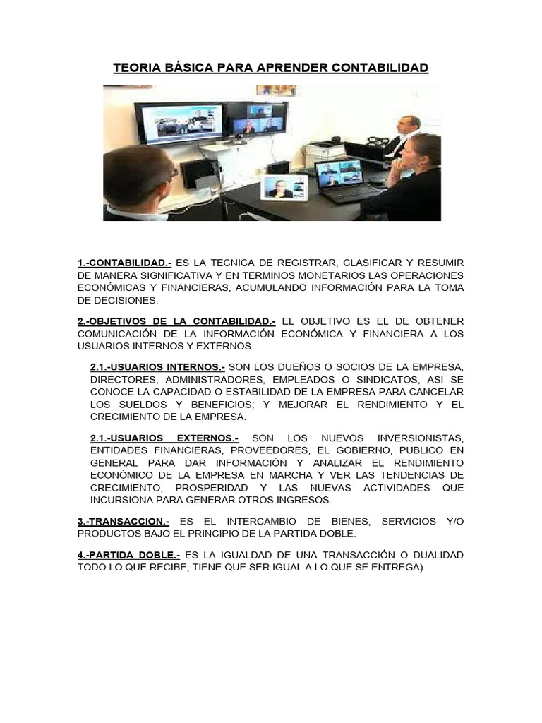 Teoria Básica Para Aprender Contabilidad Y Practico Pdf
