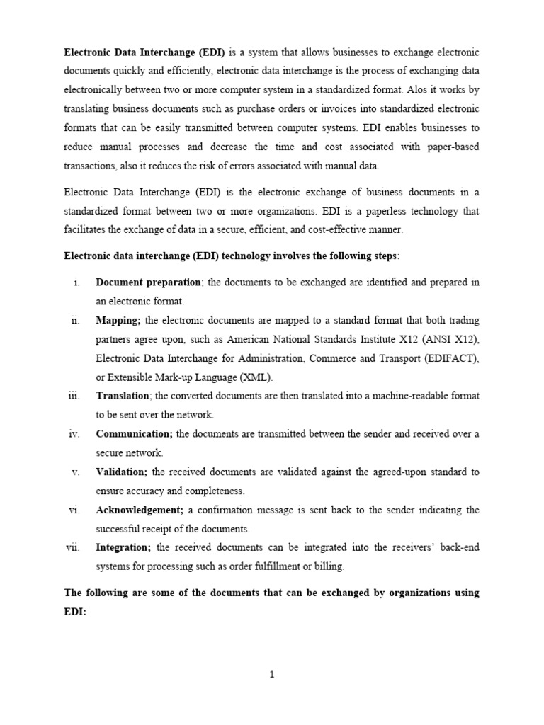 EDI Presentation | PDF | Electronic Data Interchange | Invoice