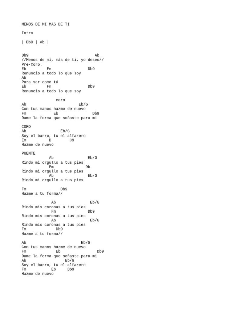 Menos De Mi Mas De Ti Pdf