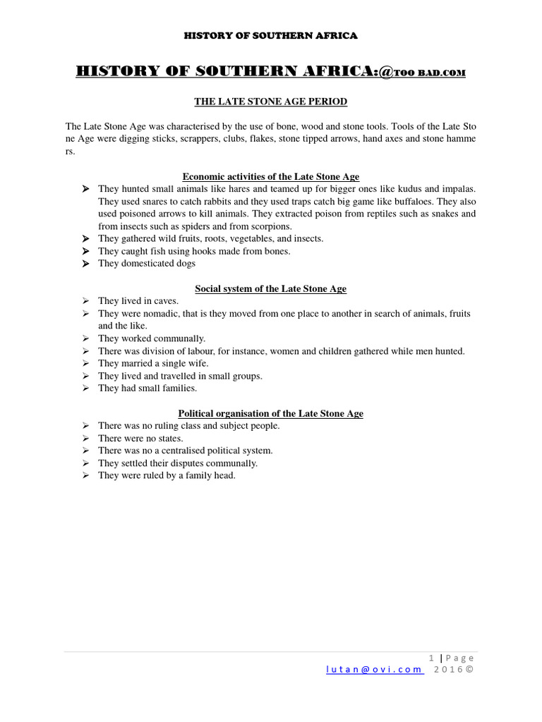 ZJC History Notes Form 1 and 2 | PDF