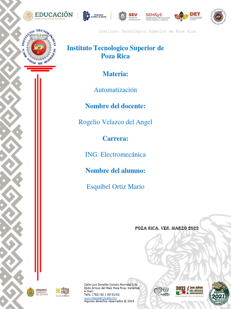 Instituto Tecnologico Superior de Poza Rica: Automatización | PDF