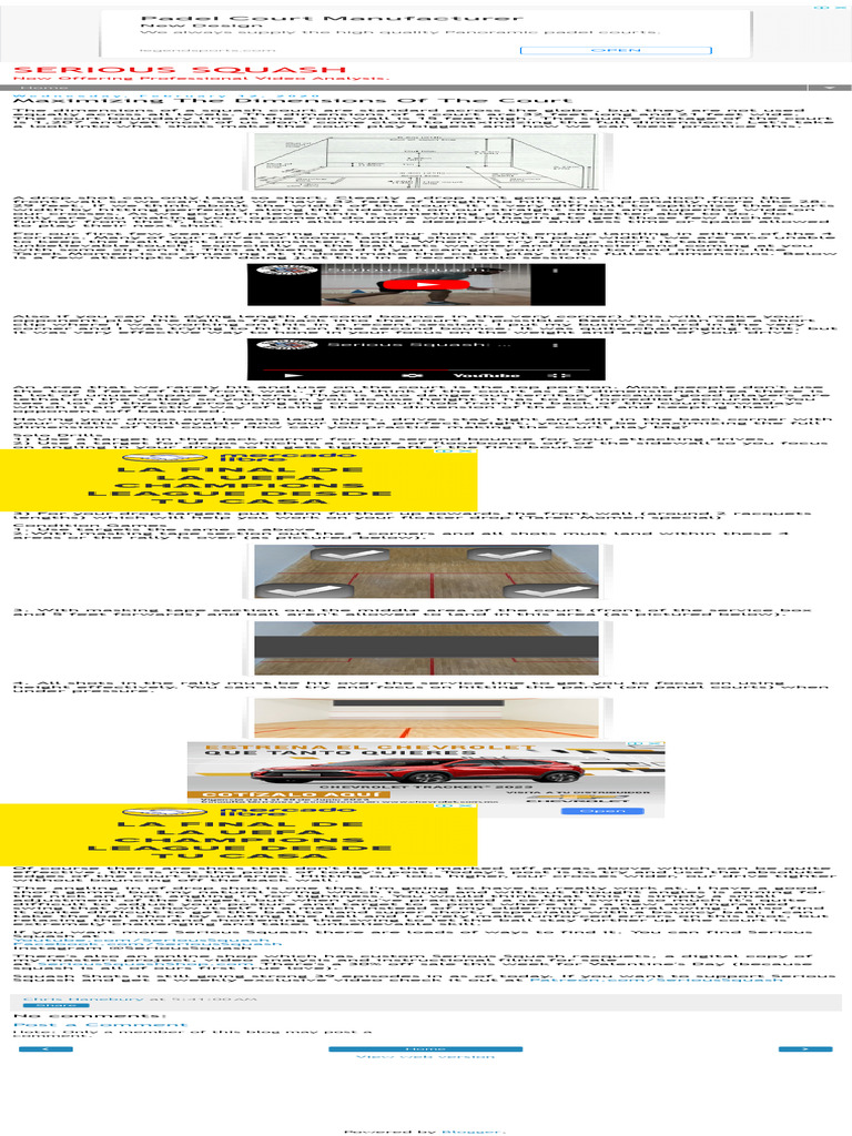 Squash Court Dimensions Explained | PDF | Foot (Unit) | Blog