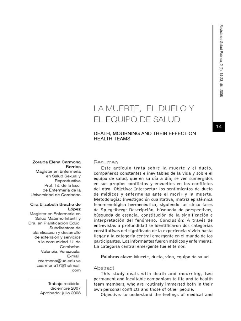 Análisis Muerte - Duelo | PDF