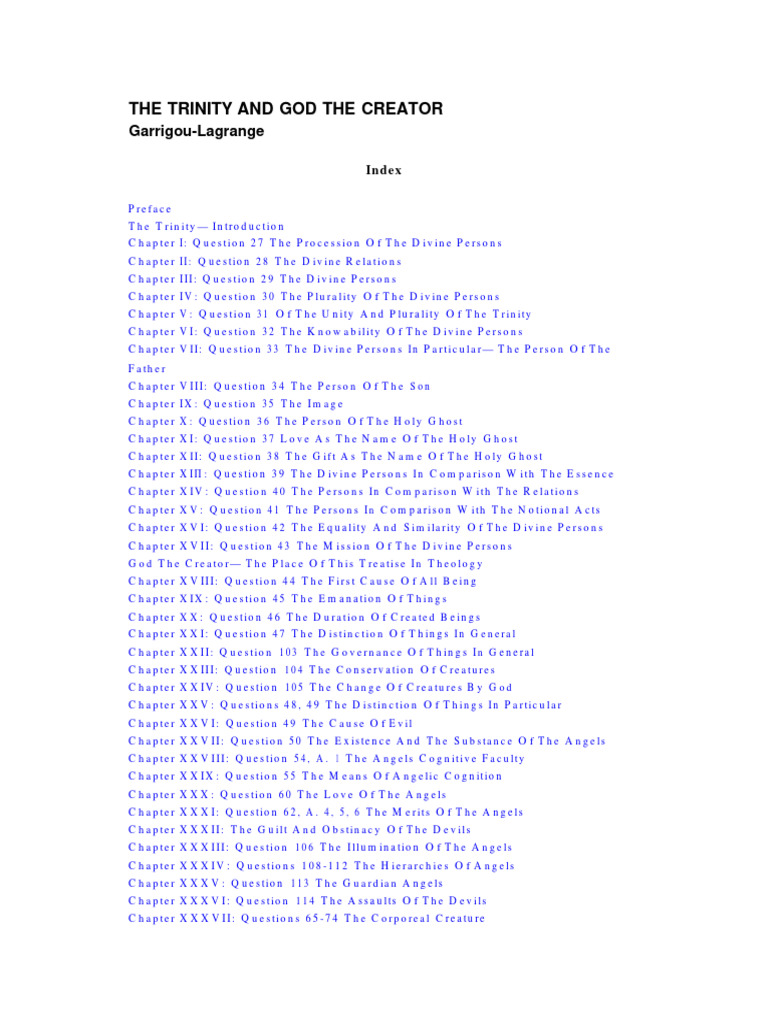 The Trinity and God The Creator - Ocr | PDF
