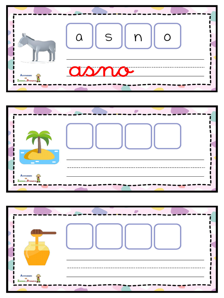 Tarjetas Lectoescritura Silabas Inversas | PDF
