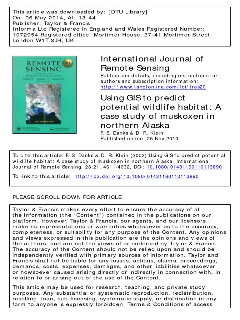 International Journal of Remote Sensing | PDF | Geographic Information ...