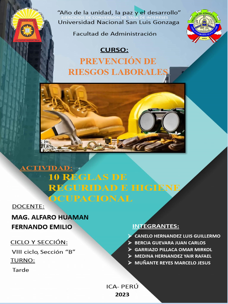 10 REGLAS DE SEGURIDAD E HIGIENE OCUPACIONAL | PDF | Higiene Ocupacional | Seguridad y salud ...