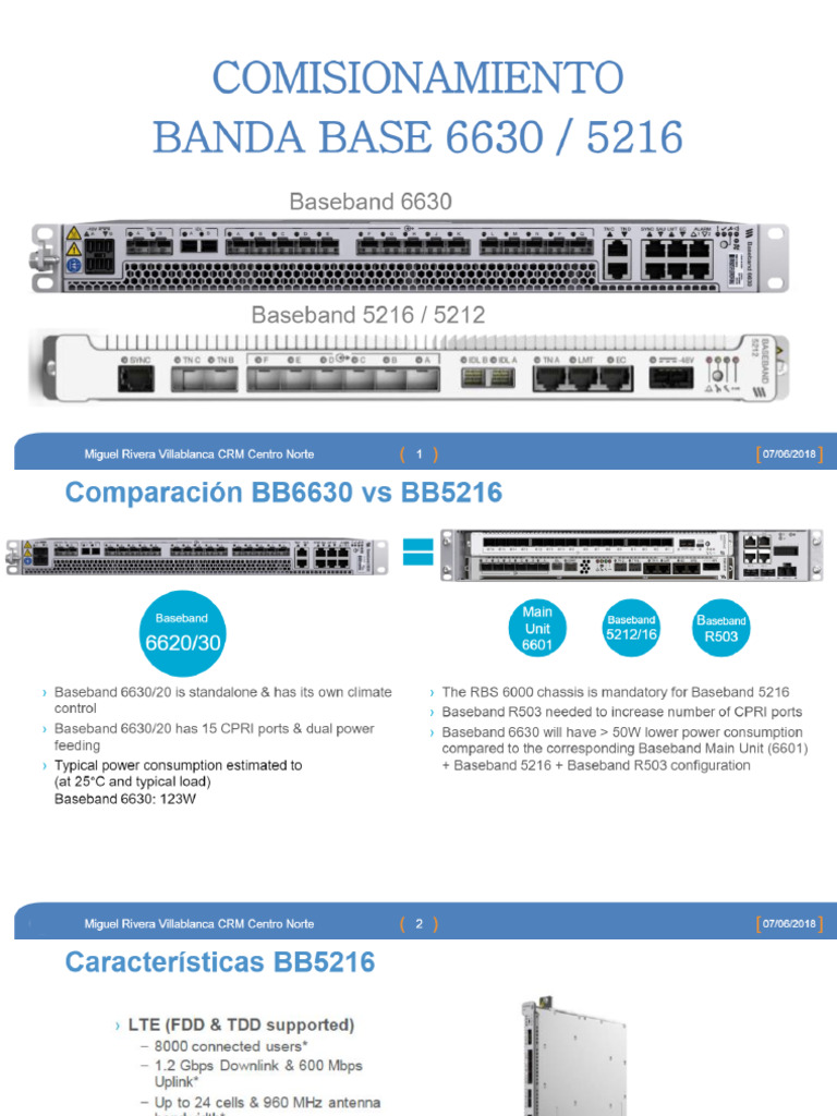 Comisionamiento Baseband BB6630 & BB5216 V2 | PDF