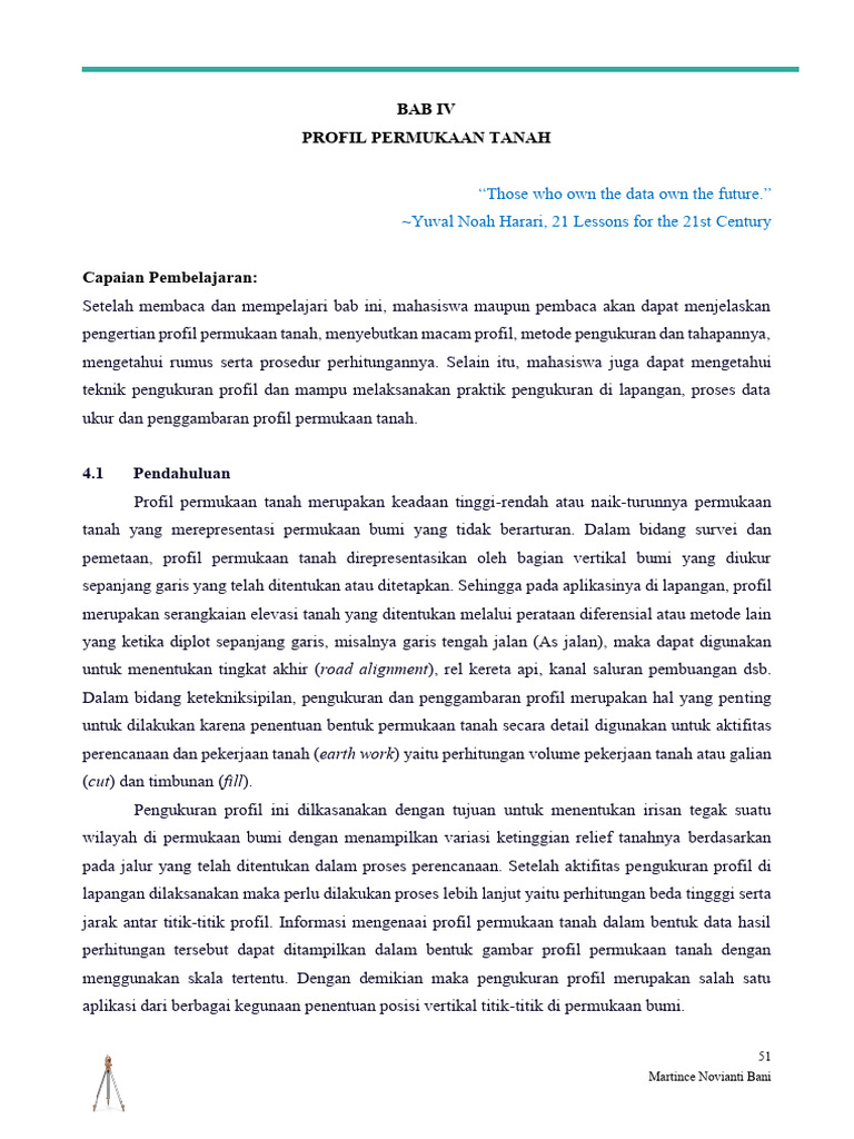 Land Surveying I - Chapter IV - Profil Permukaan Tanah | PDF Land Surveying I - Chapter IV - Profil Permukaan Tanah | PDF