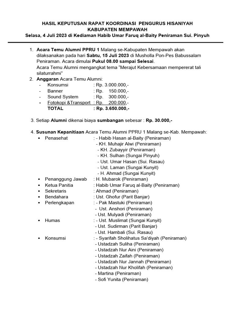 Temu Alumni PPRU 1 Malang Mempawah | PDF | Kajian Bahasa Asing ...
