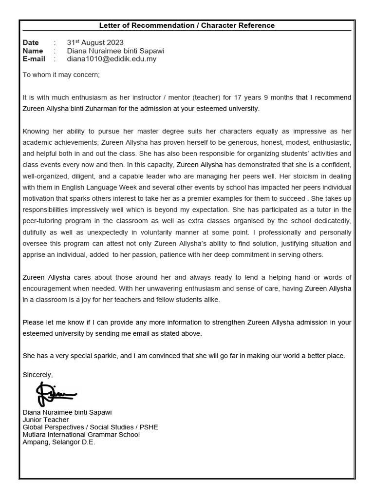 University Admission Reference | PDF