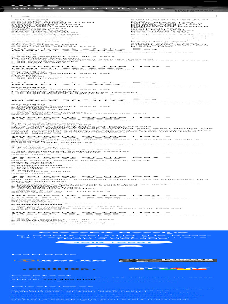 WOD - CrossFit Rosslyn | PDF | Kettlebell | Physical Fitness